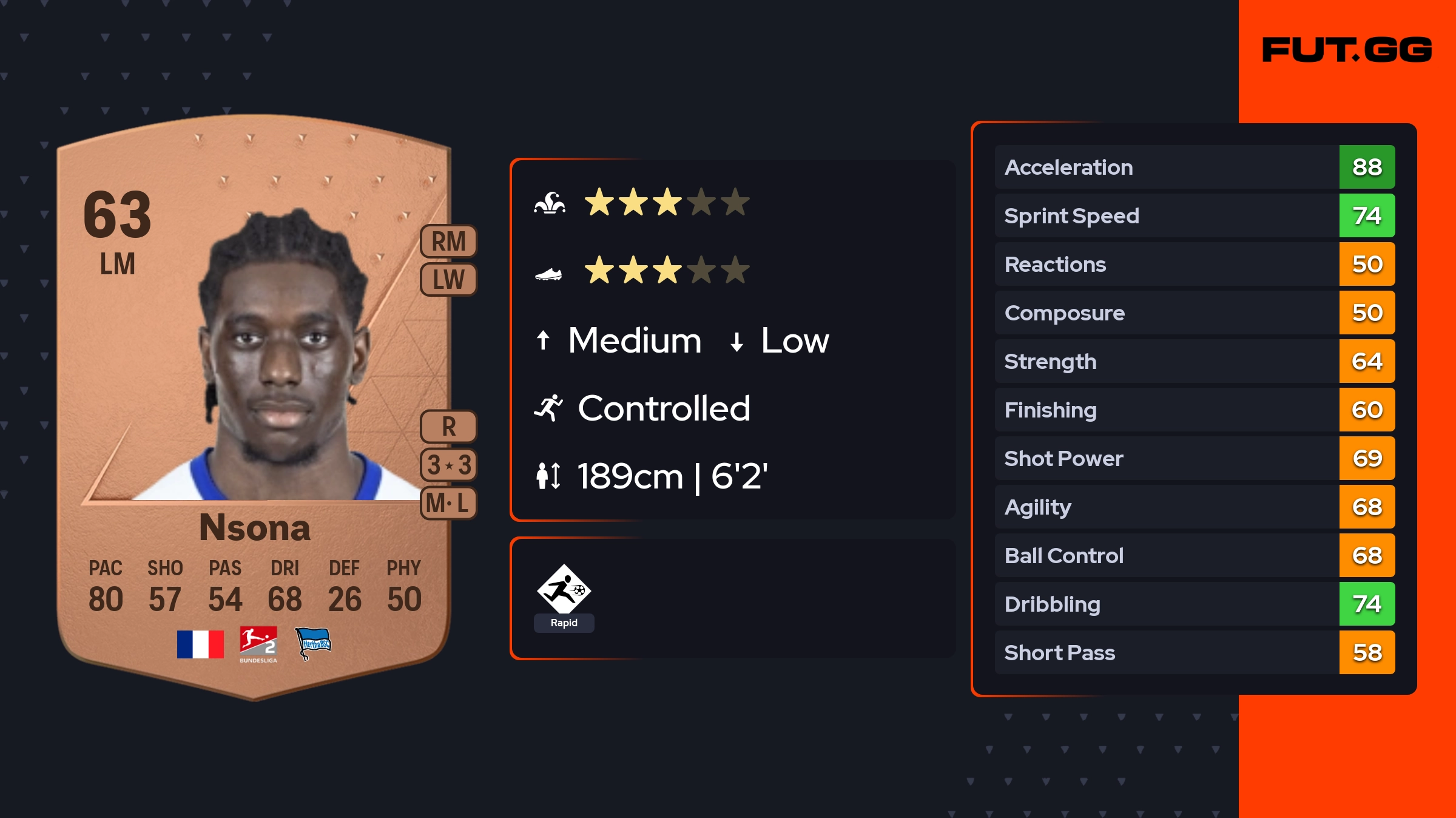Kélian Nsona EA FC 25 Ratings, Prices, and Cards - FUT.GG