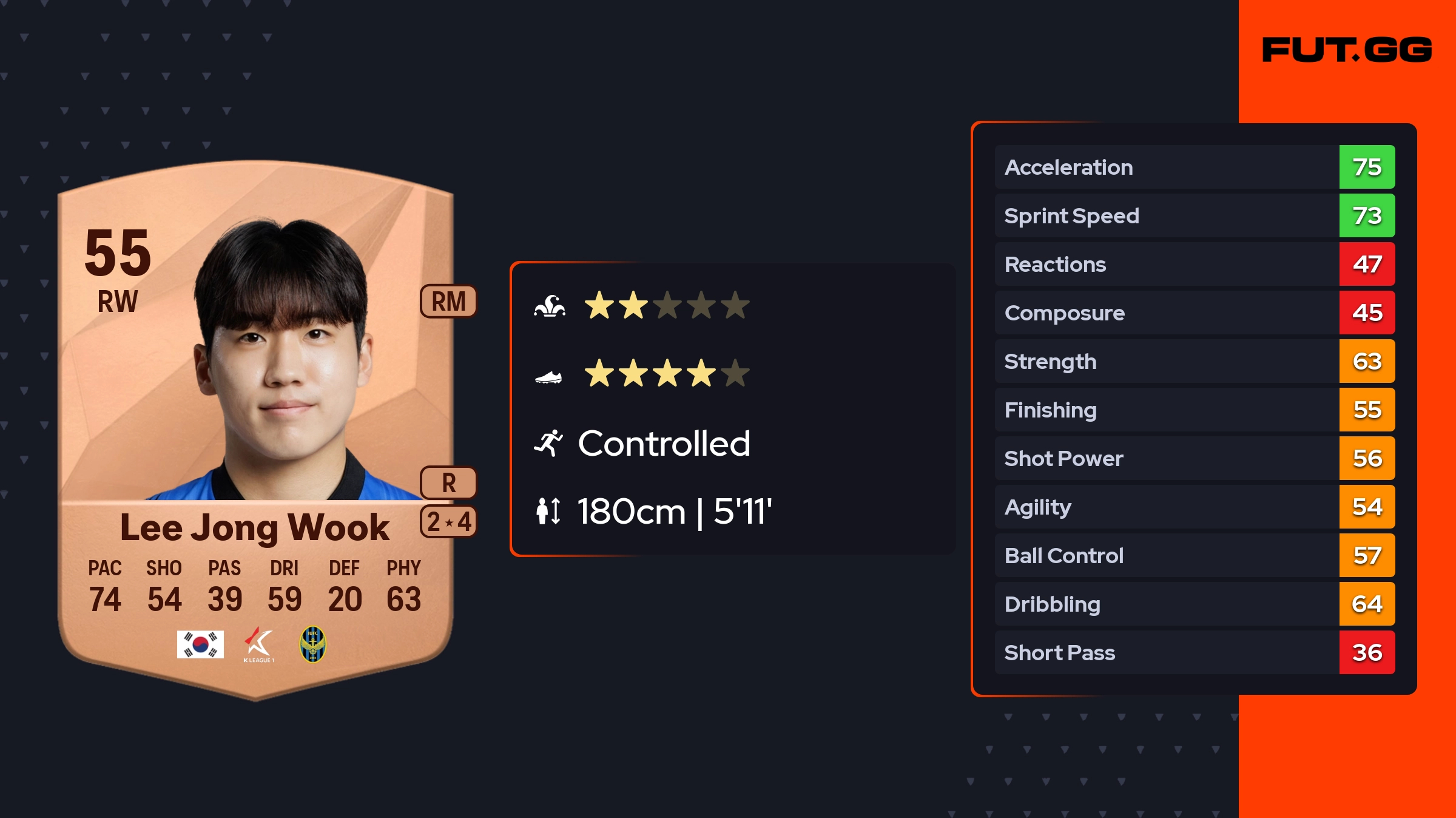 Lee Jong Wook EA FC 25 Ratings, Prices, and Cards - FUT.GG