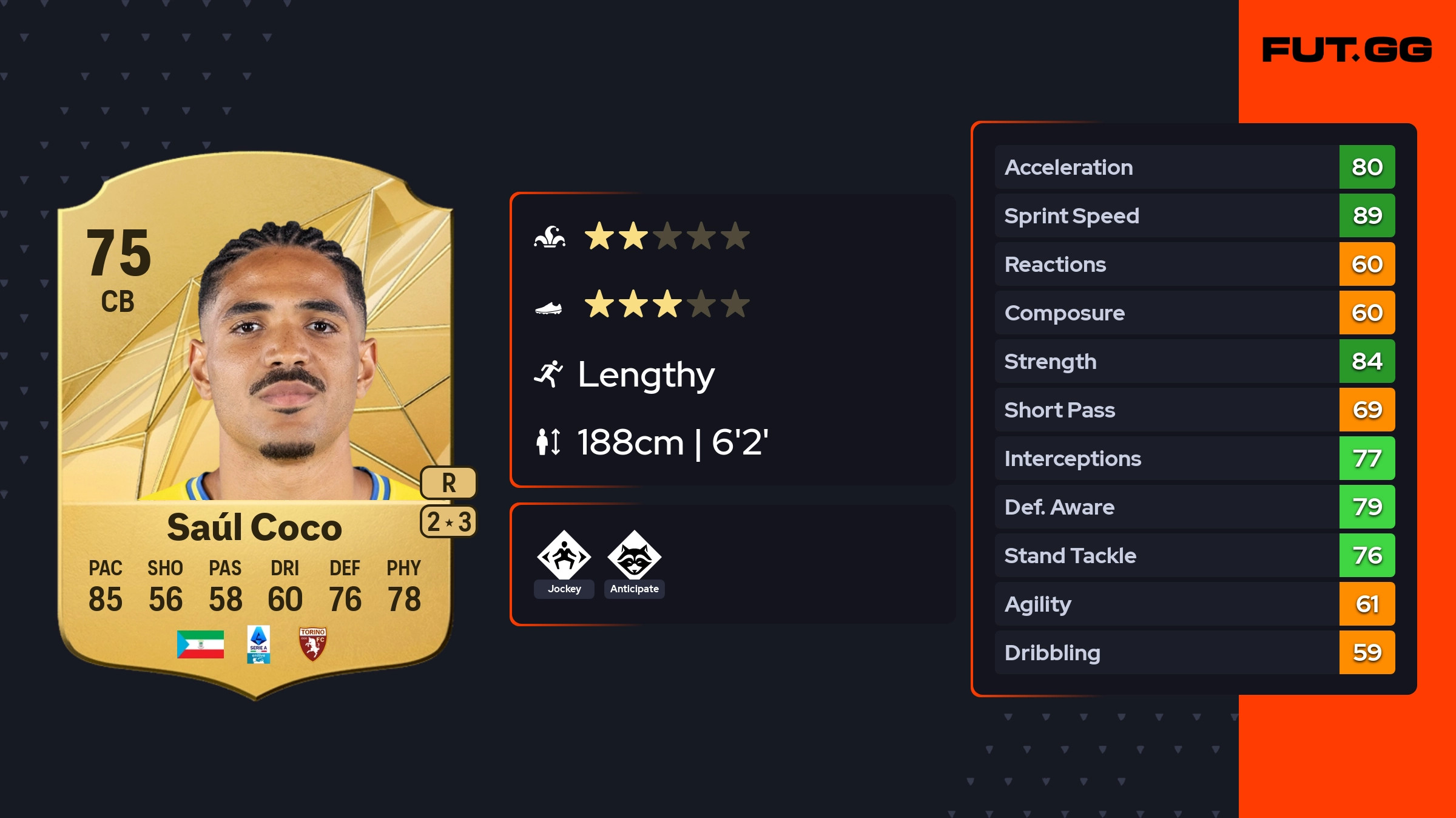 Saúl Coco EA FC 25 Ratings, Prices, and Cards - FUT.GG