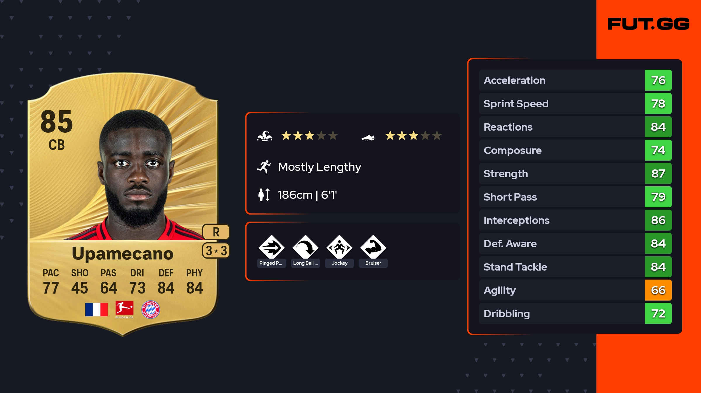 Dayot Upamecano EA FC 26 Ratings, Prices, and Cards - FUT.GG