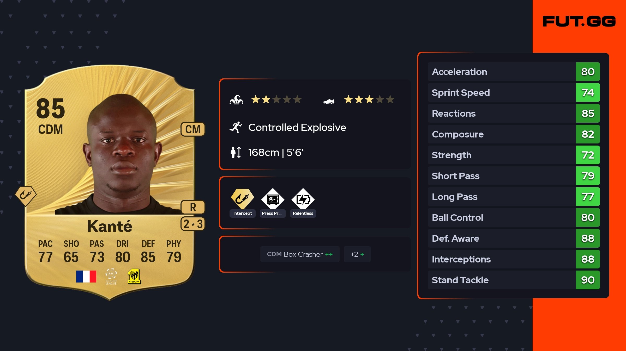 N'Golo Kanté Rare 85 OVR - FUT.GG