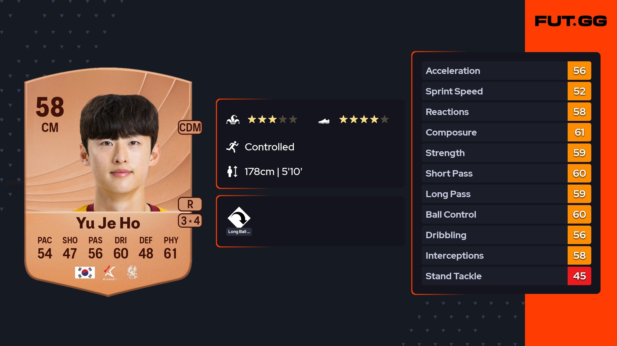 Yu Je Ho EA FC 26 Ratings, Prices, and Cards - FUT.GG