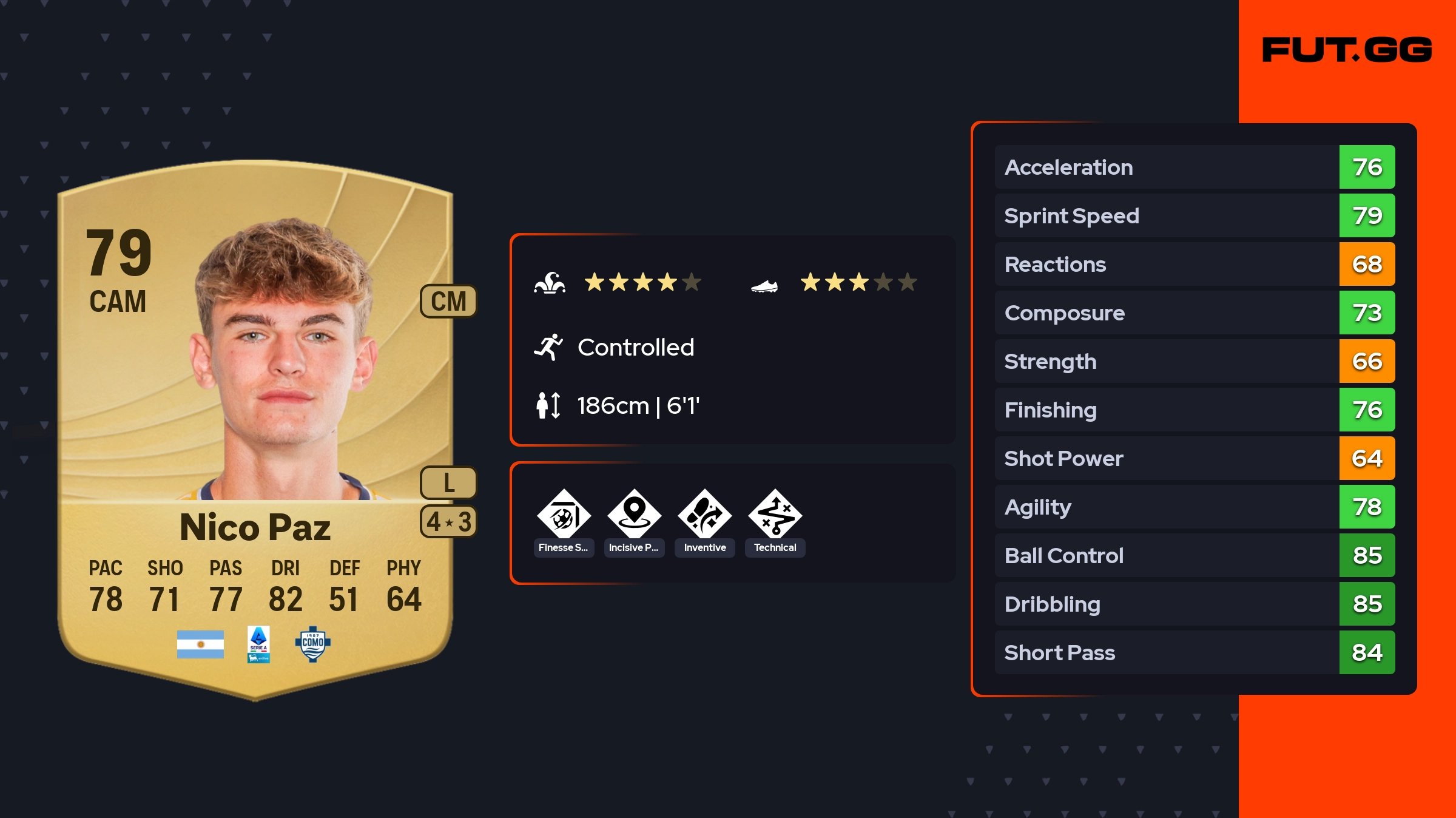 Nico Paz Common 79 OVR - FUT.GG