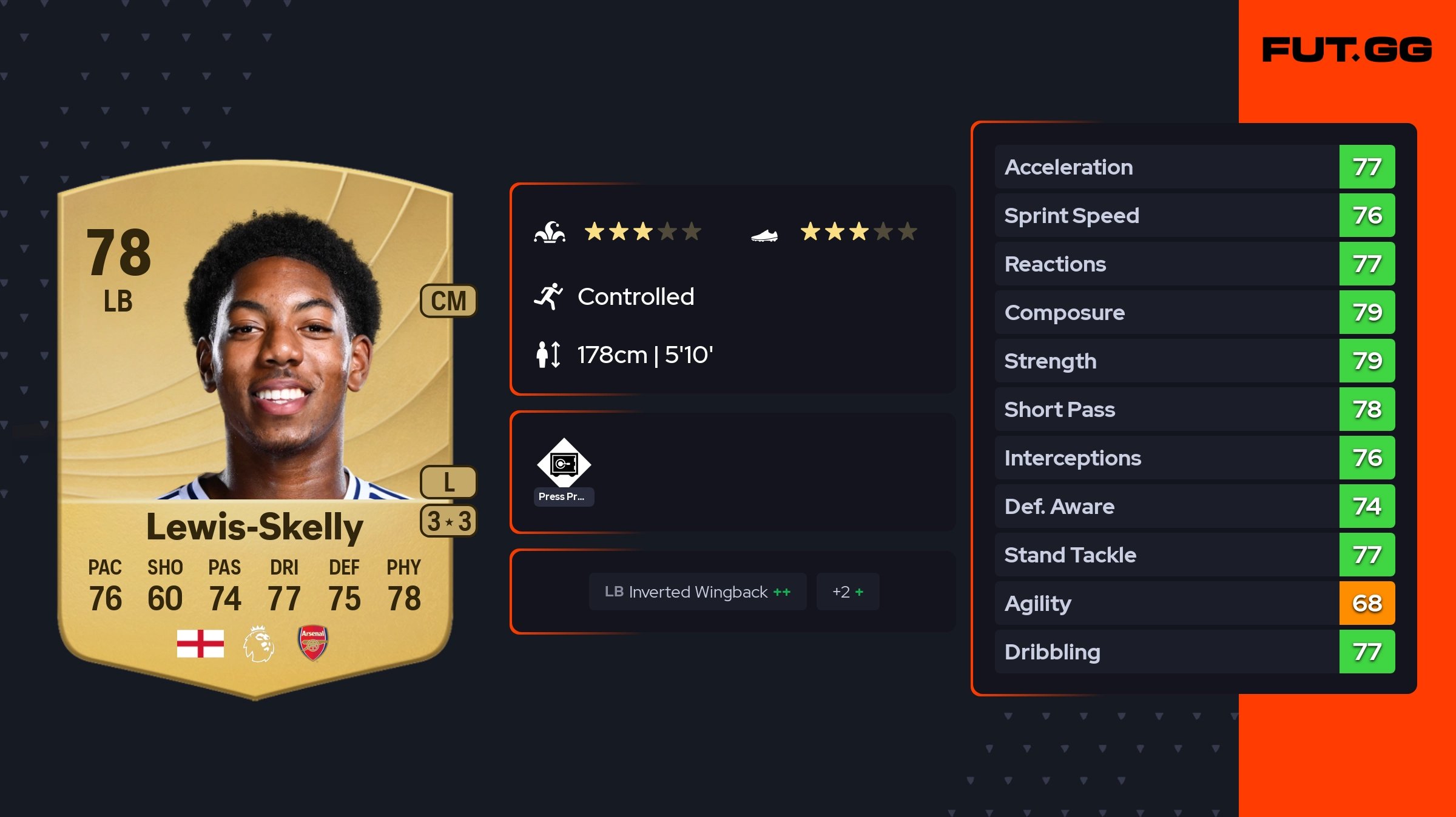 Myles Lewis-Skelly Common 78 OVR - FUT.GG