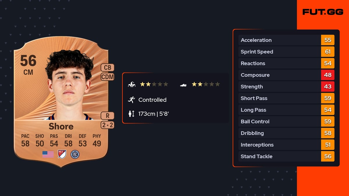 Jonathan Shore Rare 56 OVR CM - EA FC 26 - FUT.GG