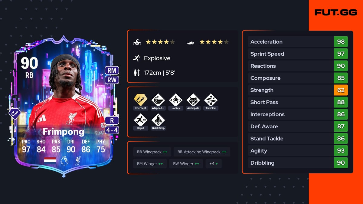 Jeremie Frimpong EA FC 26 Ratings, Prices & Cards - FUT.GG